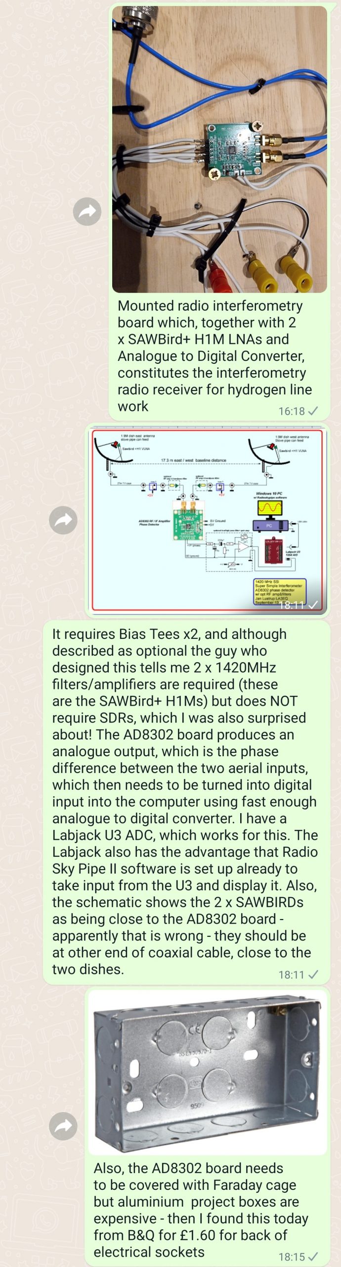 Progress on construction of 1420.405MHz Interferometer using AD8302 ...