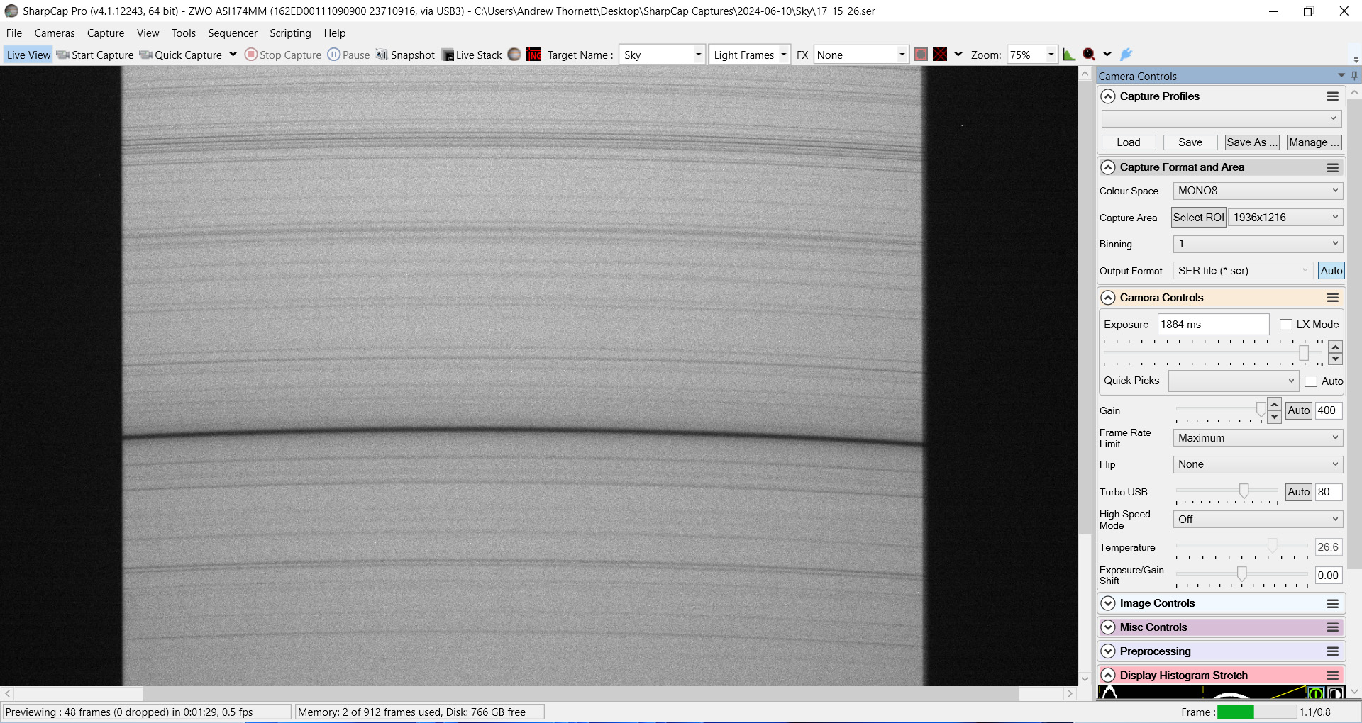High resolution spectrum of whole Sun near main hydrogen line in Sol’Ex ...